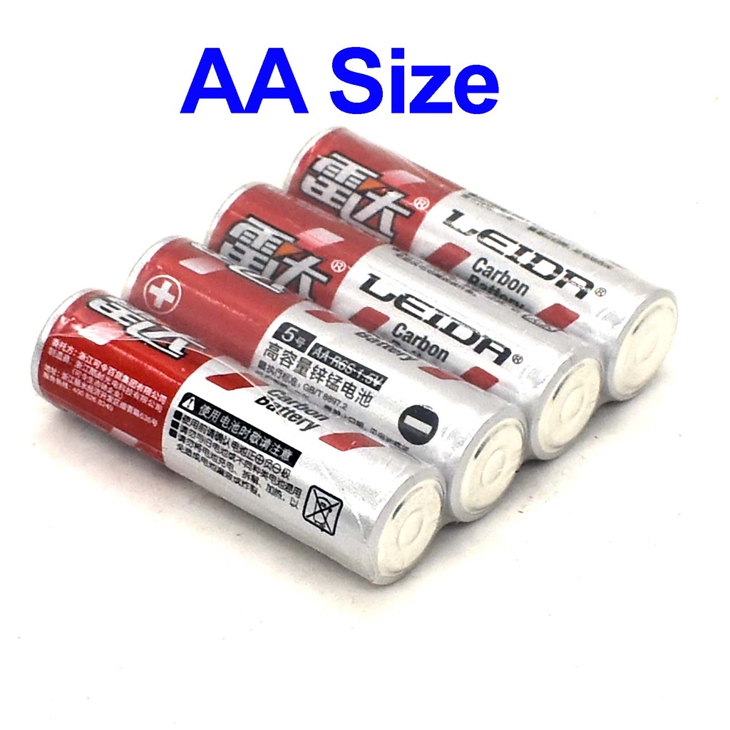 AA LEIDA Carbon Battery AA *4pcs R6S R6 UM-3 U12 Dry batteries Super ...