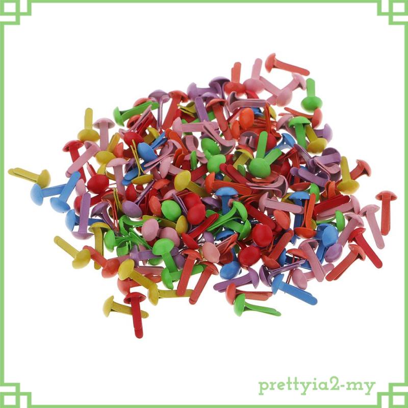 [PrettyiaedMY] 200pcs Round Head Split Pins Metal Brads Paper Fastener ...