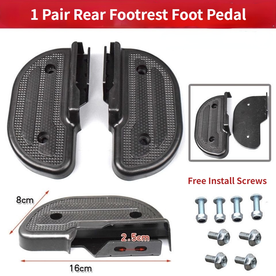 A Pair Electric Bike Rear Footrest Foot Pedal Rear Wheel Footpegs ...