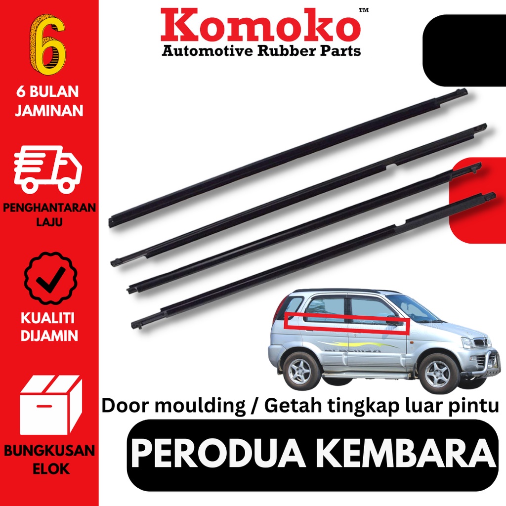 Komoko Perodua Kembara Door moulding / Getah Luar Cermin Pintu | Shopee ...