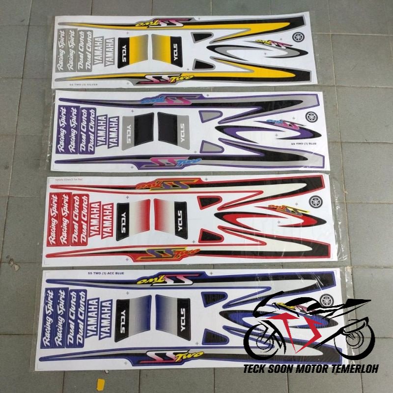 sticker body stripe cover set (3) yamaha y110 y110ss ss two sstwo ...