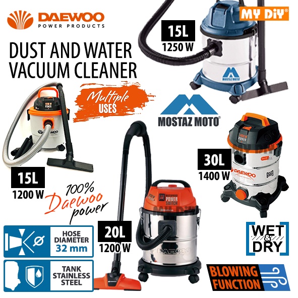 DIY Online4u - DAEWOO VACUUM CLEANER 15L 20L 30L WET AND DRY 1200W ...