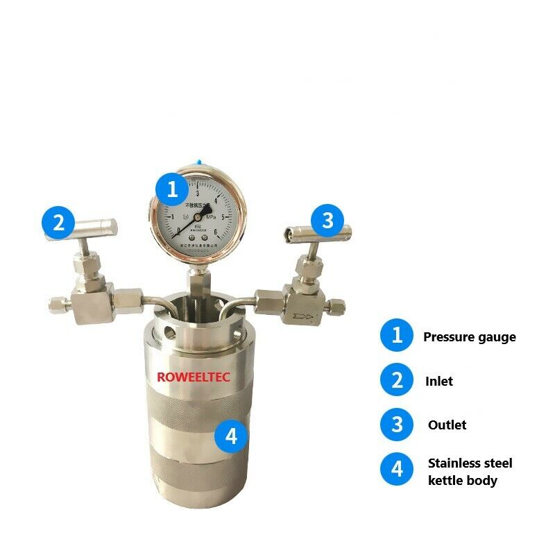 Hydrothermal synthesis Autoclave Reactor vessel + inlet outlet gauge ...