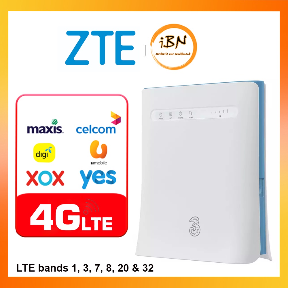 ZTE MF286D 4G LTE Router LTE Max Speed (DL/UL) 600Mbps / 150Mbps ...