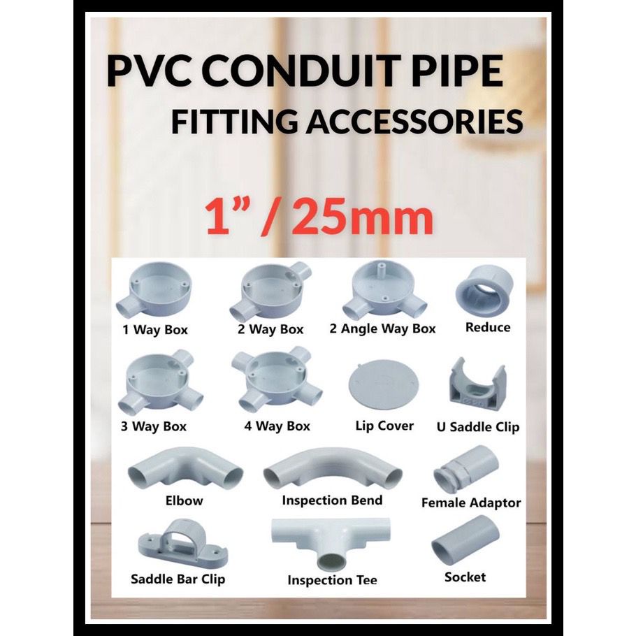 WIRING PVC ACCESSORIES 3/4" (19/20MM) 1" (25MM) WIRING PVC CONDUIT ...