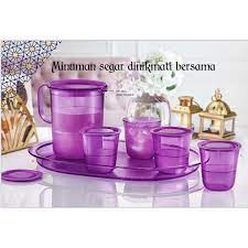 PURPLE ROYALE CRYSTALLINE DRINKING SET TUPPERWARE SET HIDANGAN MINUMAN ...