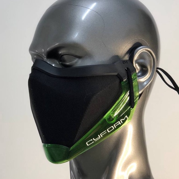 GREEN TRANSPARENT CYFORM 3D PRINT CYFACEMASX VIRAL TECHWEAR FACE MASK ...