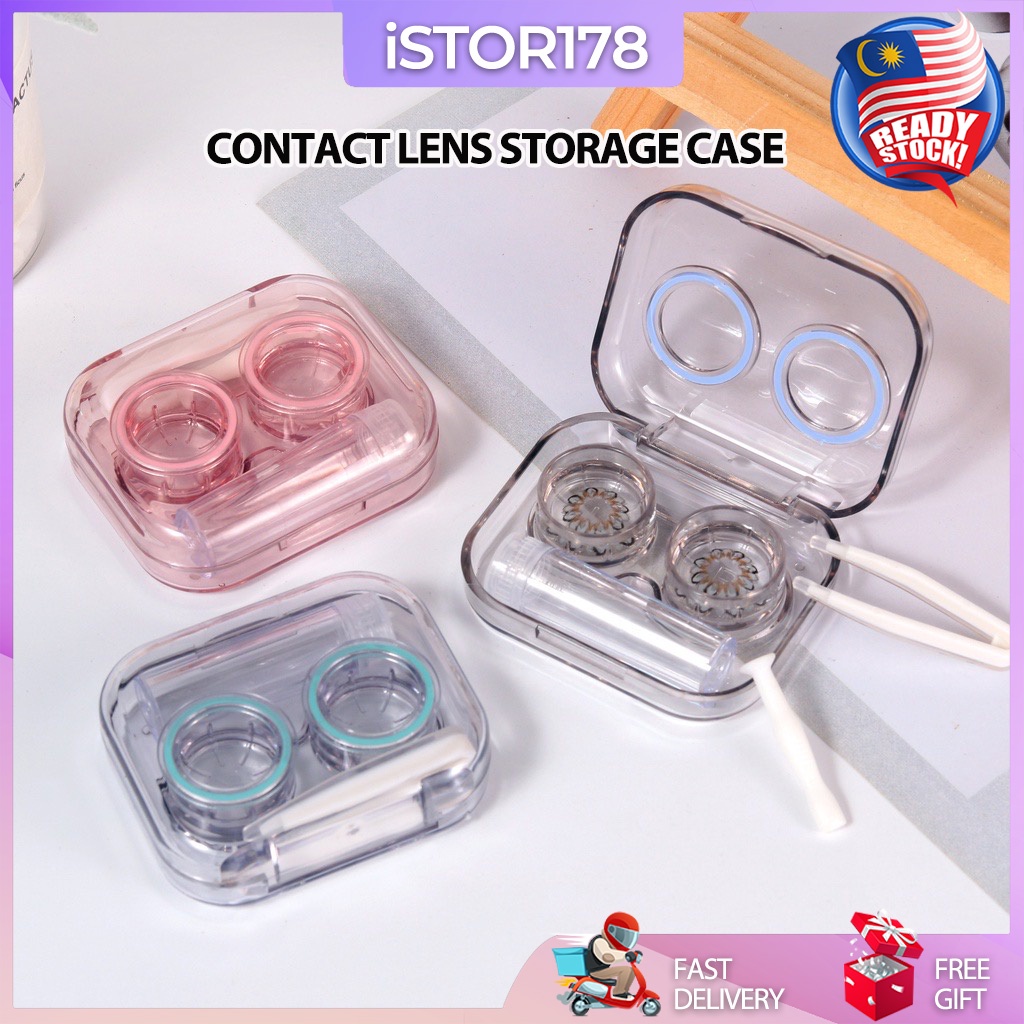 ISTOR 😺TRAVEL CONTACT LENS CASE/ TRANSPARENT PORTABLE KIT EYE CARE ...