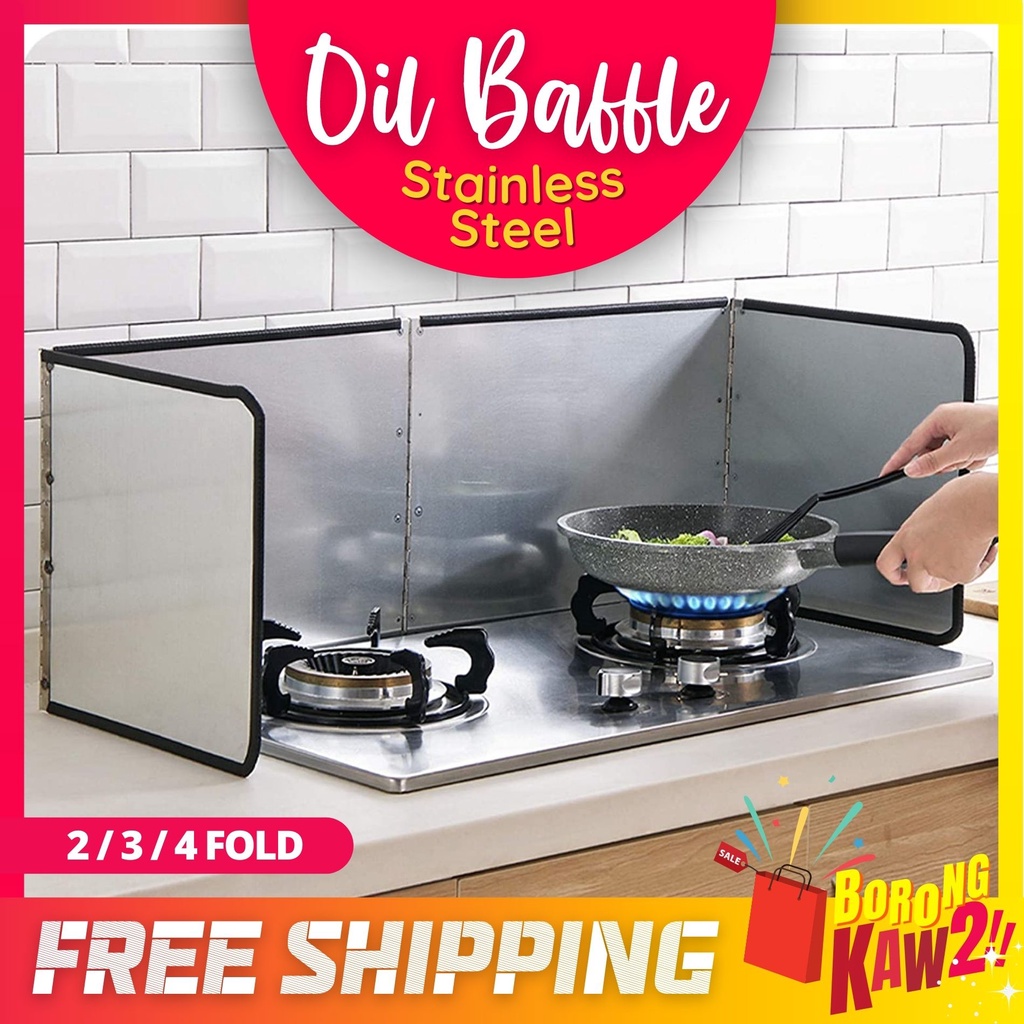 BKK Removable Kitchen Stainless Steel Oil Baffle Foldable Kitchen Oil ...