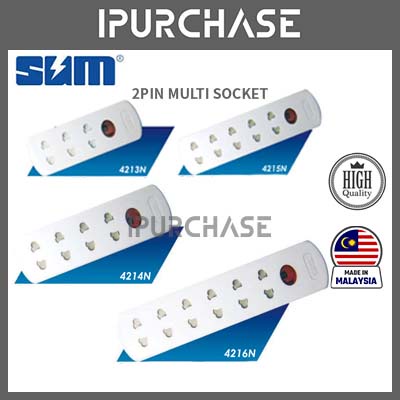 (CLEAR STOCK!!!) SUM 2 PIN MULTI NEON SOCKET 3/4/5/6 WAY WITH 2C × 0 ...