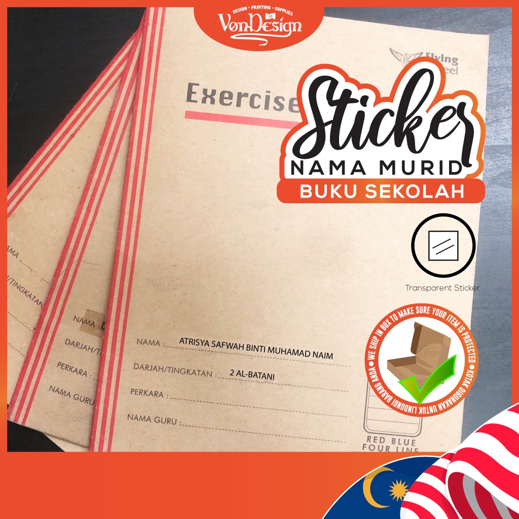️STICKER LABEL NAMA UNTUK MURID SEKOLAH | TRANSPARENT STICKER LABEL ...