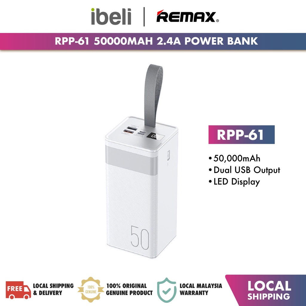 Remax RPP-61 Chinen Series 50000mAh RPP-10 30000mAh 2.4A Outdoor Power ...