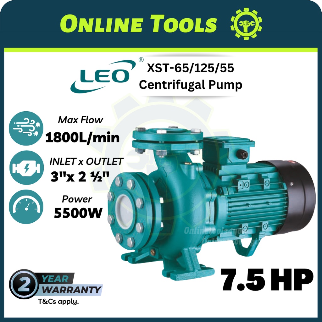 LEO XST-65/125/55 STANDARD CENTRIFUGAL PUMP Pam Air 水泵 [3 phase] (5.5kW/7.5HP) | Shopee Malaysia