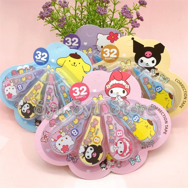 Set of 4 Tips Type Ex X Typex Paper Correction Tape Roll My Melody ...