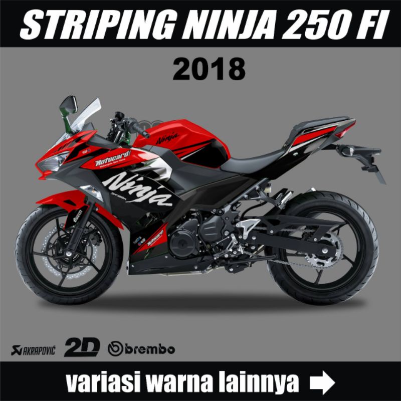 Decal Striping Sticker Kawasaki Ninja 250 Fi 2018 - Sticker List Vriasi ...