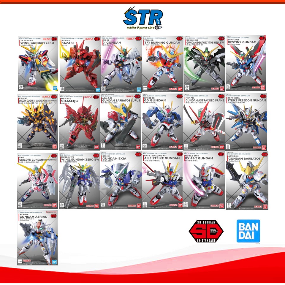 BANDAI SD Gundam EX Standard [001-019] RX-78-2 AERIAL AILE EXIA WING UNICORN STRIKE FREEDOM ...