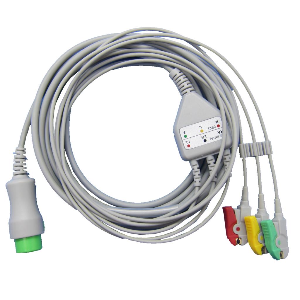 V-LOCK EC-103 One-piece ECG Patient Cable AHA With 3leads 5leads Snap ...