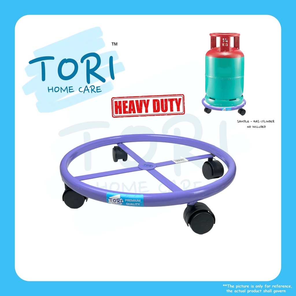 TORI HOME Roda Tong Gas Besi Tahan 100 kg | 4 roda | iron Gas Stand ...