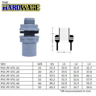 PVC Tank Connector plumbing fitting PVC Connector V Tank Connector-15MM ...