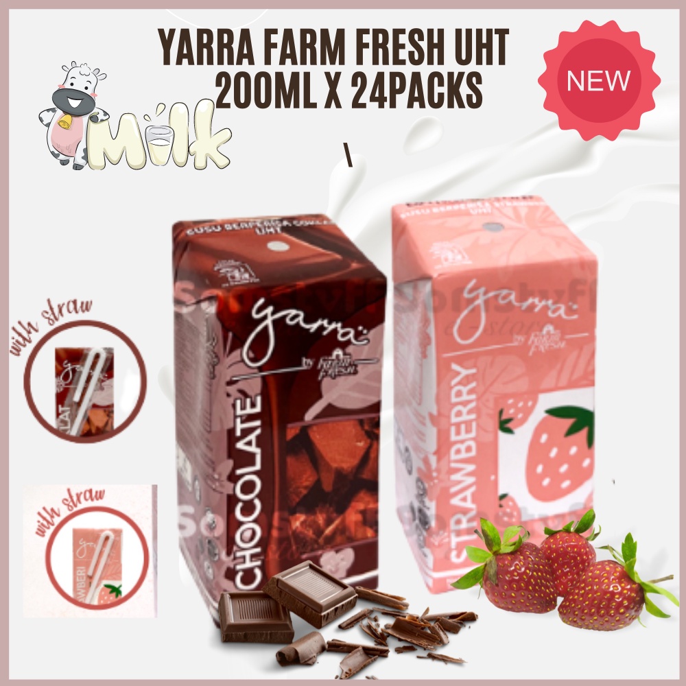 Yarra Farm Fresh UHT Milk Chocolate Milk/Strawberry Milk 200ml x 24pack ...