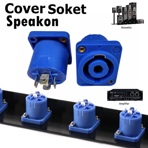 Socket Speakon Female Blue 4 Pin 4 Pole Socket Audio Connector Spikon ...