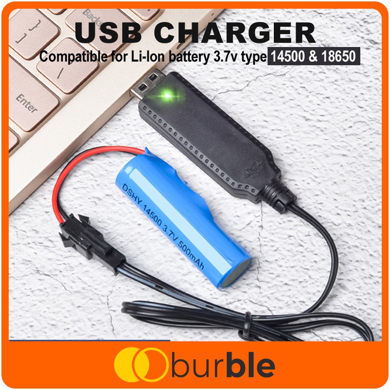 USB Charger SM-2P 3.7V For RC Toys Battery 14500 & 18650 Stunt Car 3.7V ...