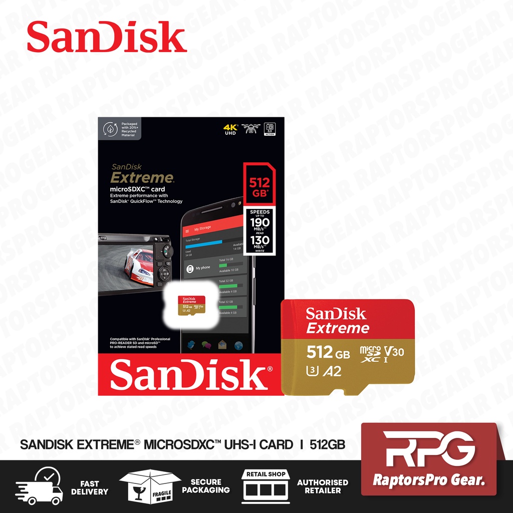 [READY STOCK] - SanDisk Extreme microSDXC UHS-I CARD 32GB/64GB/128GB/256GB/512GB | Shopee Malaysia