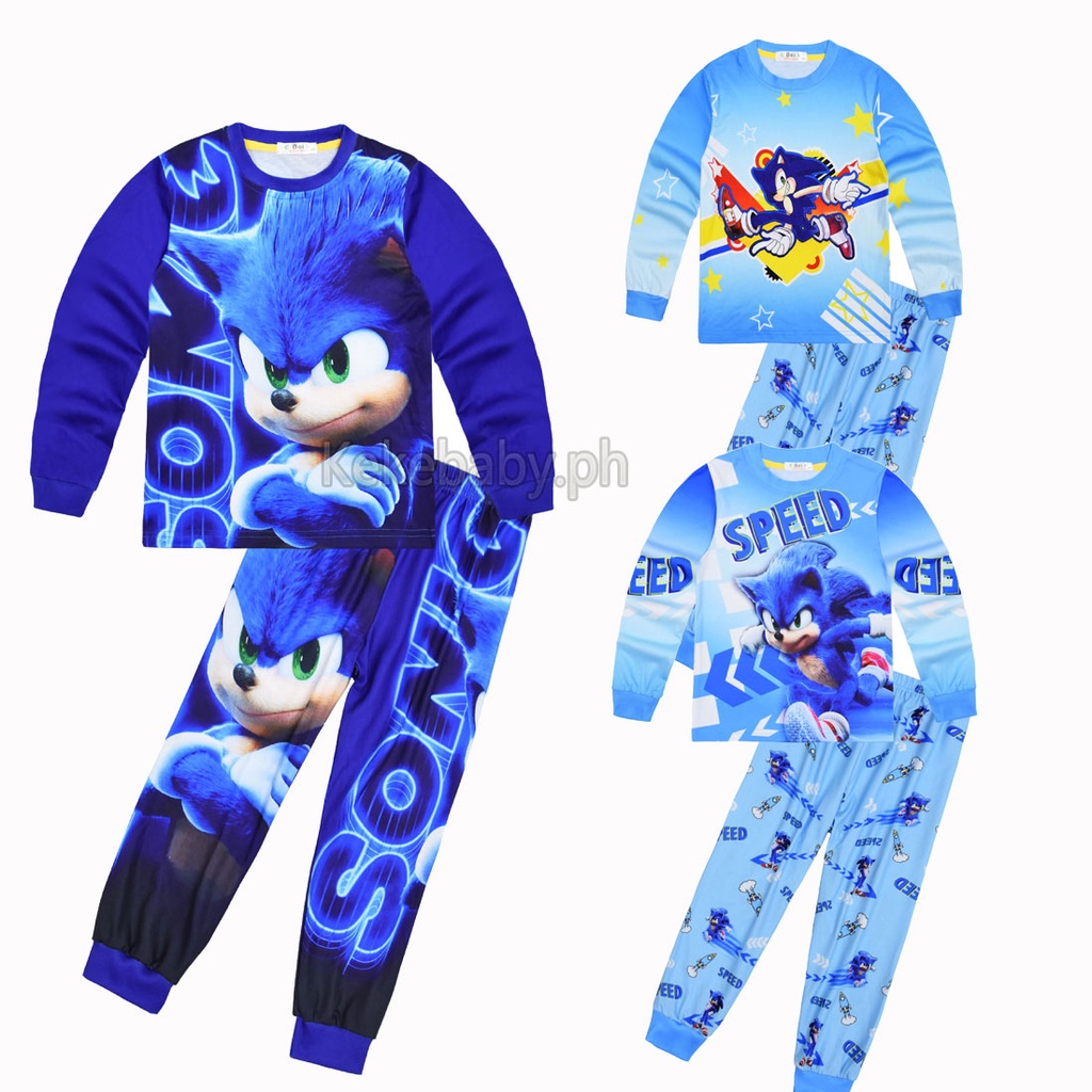 Sonic Costume for Kids 3-8 Years Old Long Sleeve Blue Tops Pants Set ...