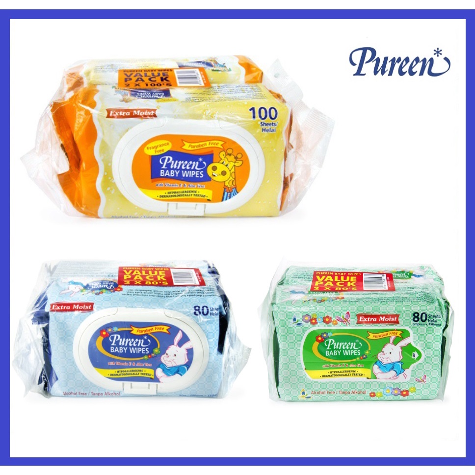 PUREEN BABY WIPES WITH VIT E & ALOE VERA (PARABEN FREE) Pureen Baby ...