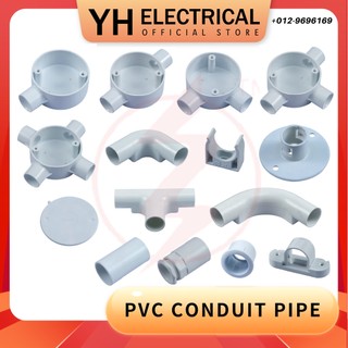 YH Conduit Pipe Fitting Accessory PVC 20mm 25mm 1 2 3 4 Way Tee Elbow ...