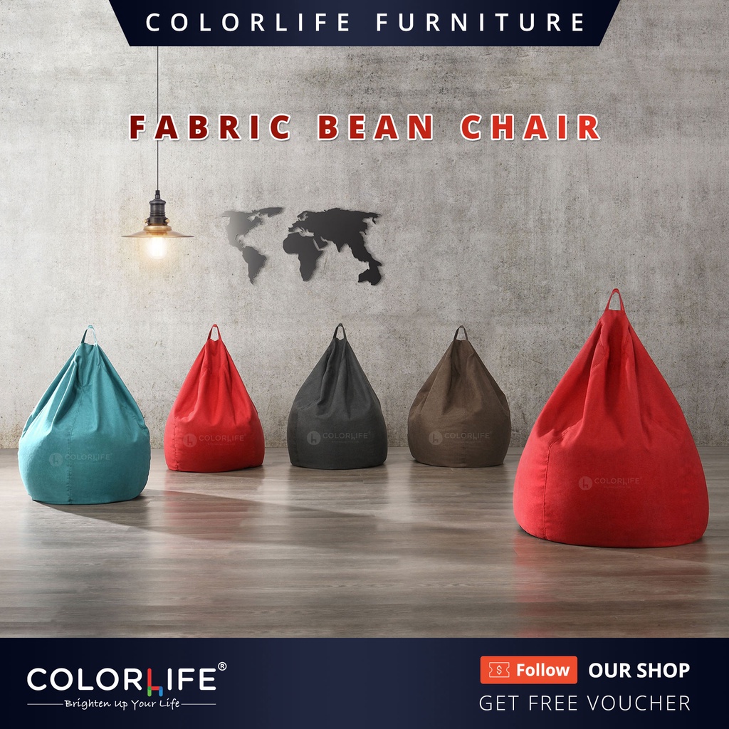 Color Life Fabric Bean Chair (Big / Medium) /Quality Fabric Bean Bag ...