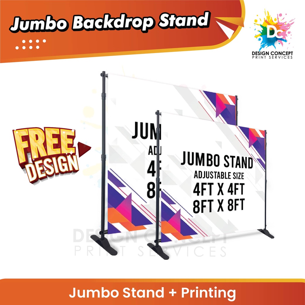Jumbo Backdrop Banner Stand / Jumbo Backdrop Banner Stand + Printing ...