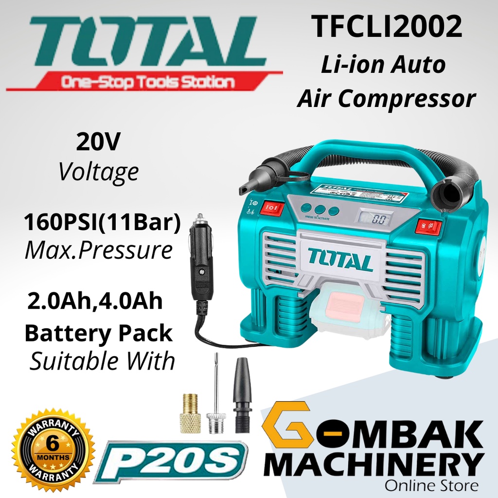 TOTAL TACLI2002 20V 160PSI Li-ion Battery Auto Air Compressor -6 Months ...
