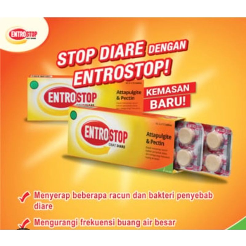 obat diera ENTRO STOP Attapulgite & Percin (isi 2 blister/10 tablet ...