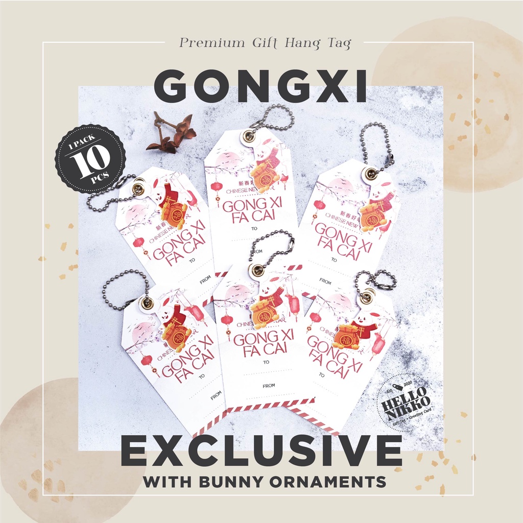 Cny EXCLUSIVE RABBIT GIFT tag - Hang tag greeting card GIFT sticker ...