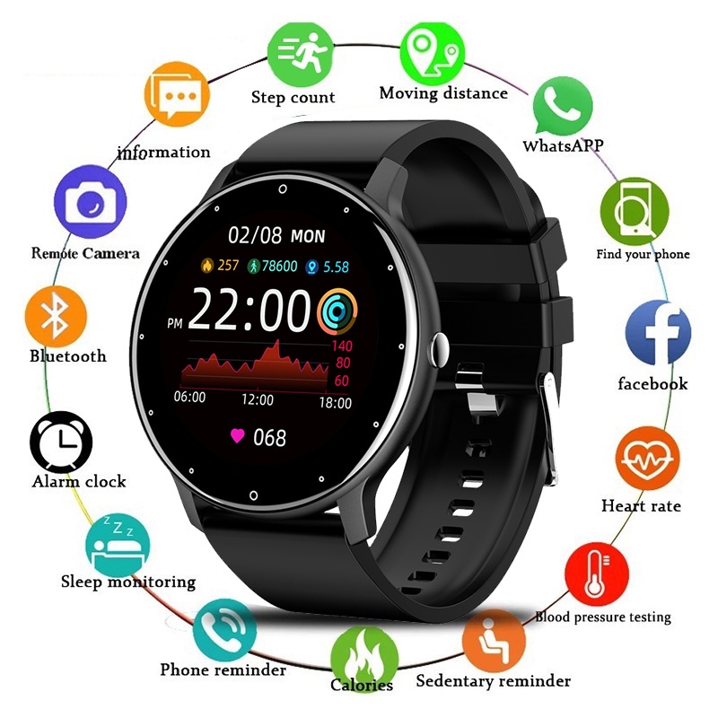 Fashion Smart watch touch screen Waterproof Fitness Tracker Heart rate ...