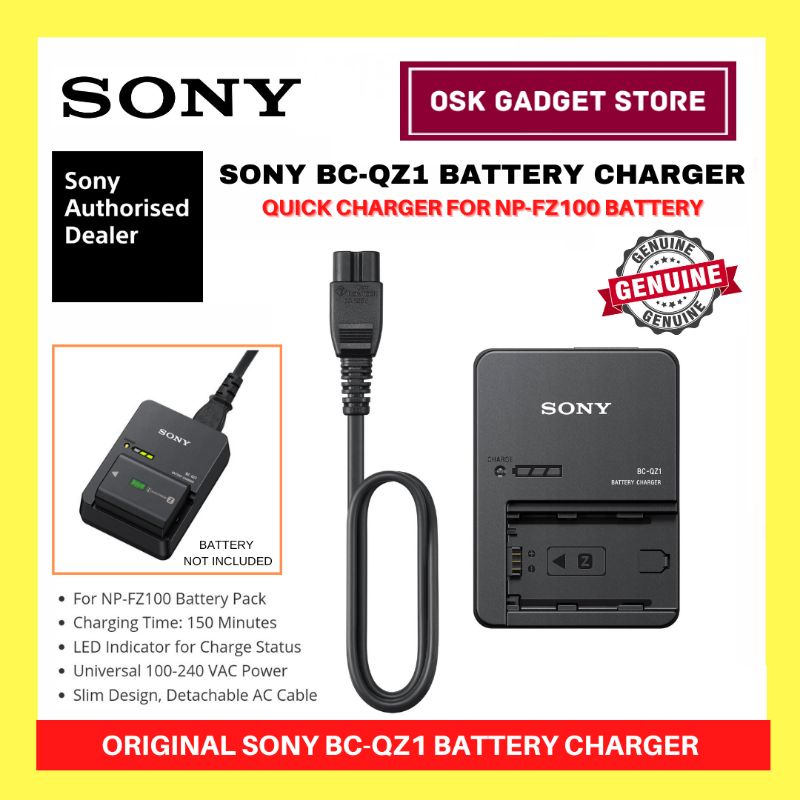Sony BC-QZ1 Battery Charger For Sony NP-FZ100 FZ100 Battery | Original | Quick Charger | Sony ...
