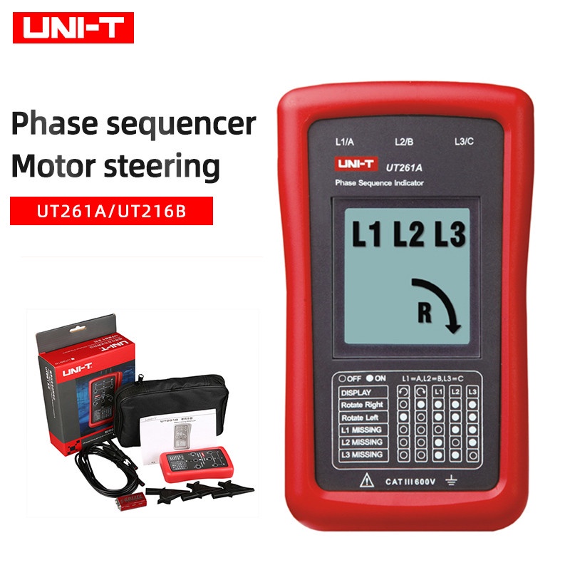 UNI-T UT261A UT261B Phase Sequence and Motor Rotation Indicator 3-Phase ...