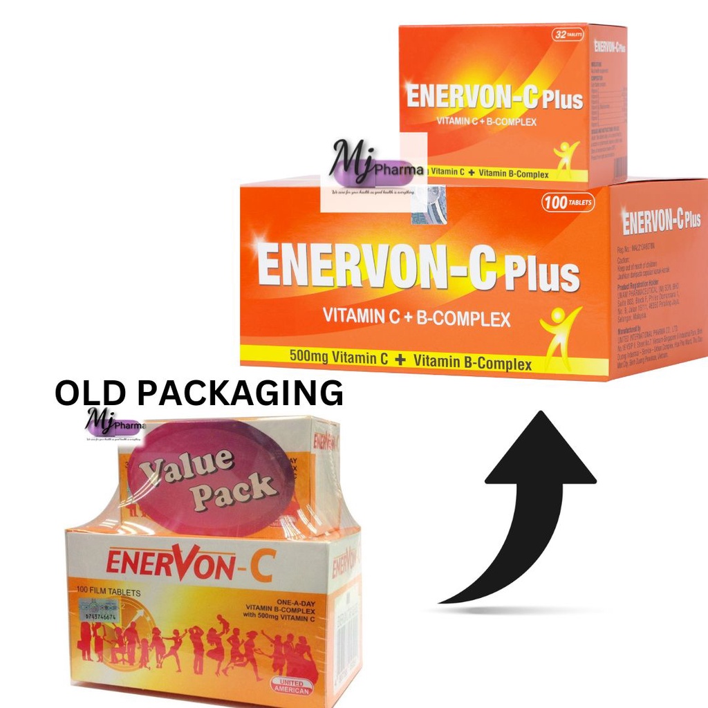 ENERVON-C 100+32 Film Tablets One-A-Day Combo Deals Vitamin B-Complex ...