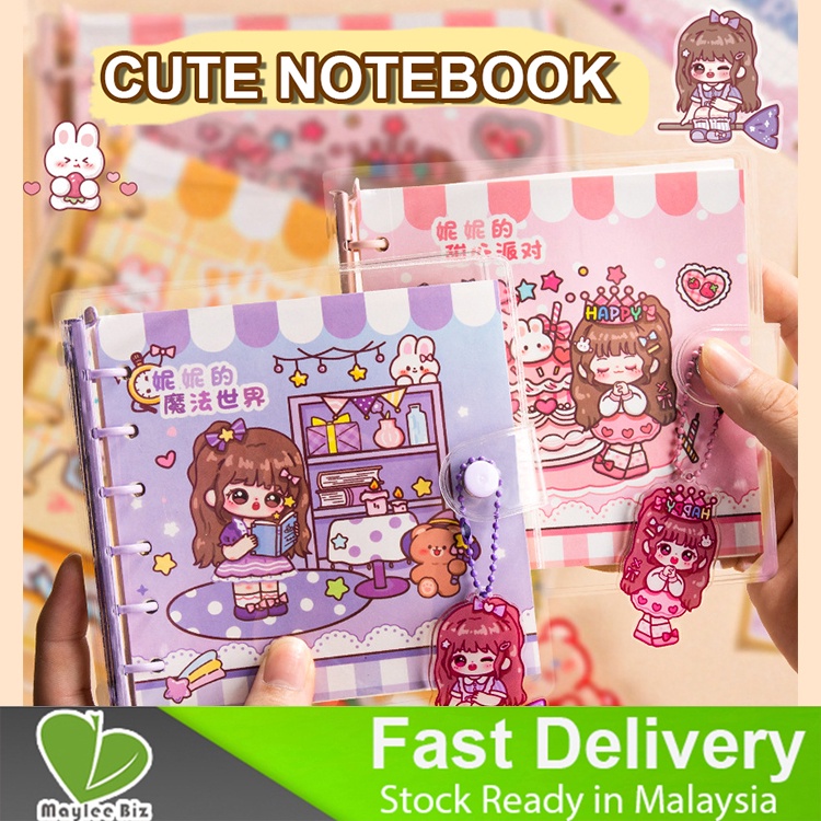 80 Sheets 160 Page Kid Cartoon Notebook Free Pendant set soft paper ...