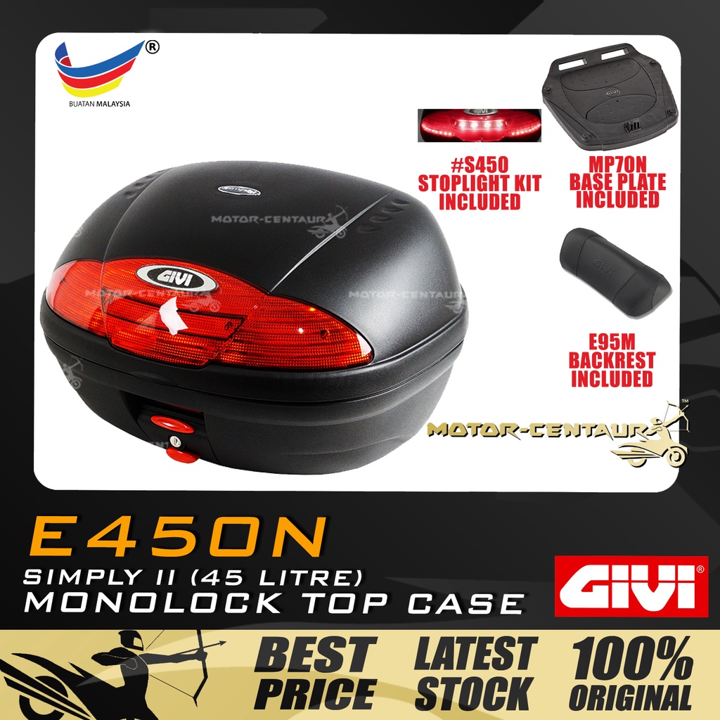 KOTAK/BOX GIVI MONOLOCK TOP CASE SIMPLY II E450, E450N, E450NT, E450N2 (RAHMAH/ CLASSIC EDITION ...