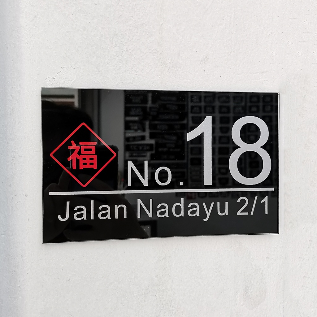 Acryllic House Plate Rumah Papan Nombor Tanam Dalam Warna Silver ...