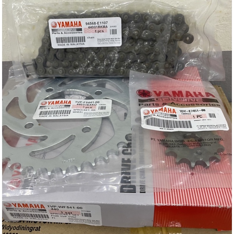 Original Yamaha SRL115 (Fi) / Lagenda 115 (Fi) Sprocket Kit Set (1VP ...