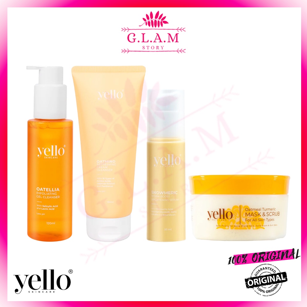 YELLO Oatmeal Turmeric Mask Scrub / Exfoliating Gel Cleanser ...