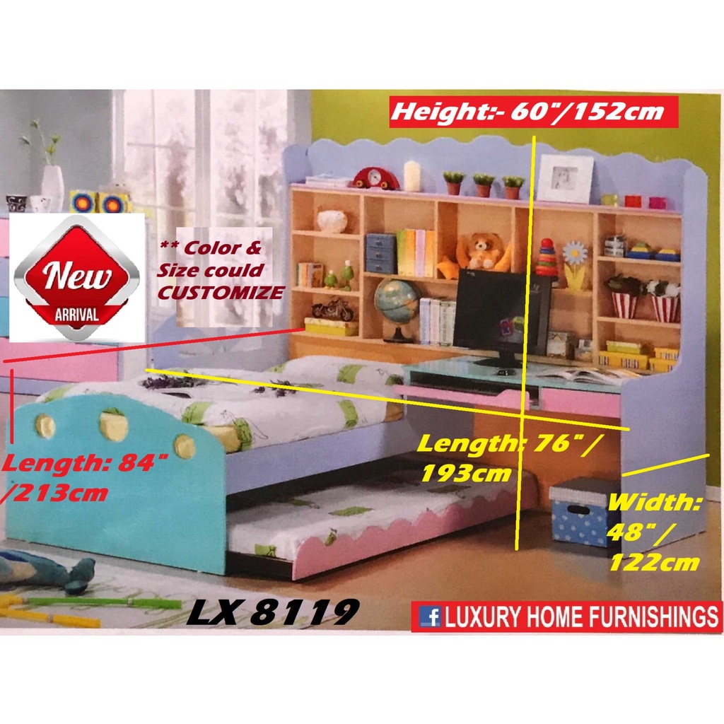 8119 Full set, Single Double Decker bed, w/o MATTRESS, COULD CUSTOMIZE ...