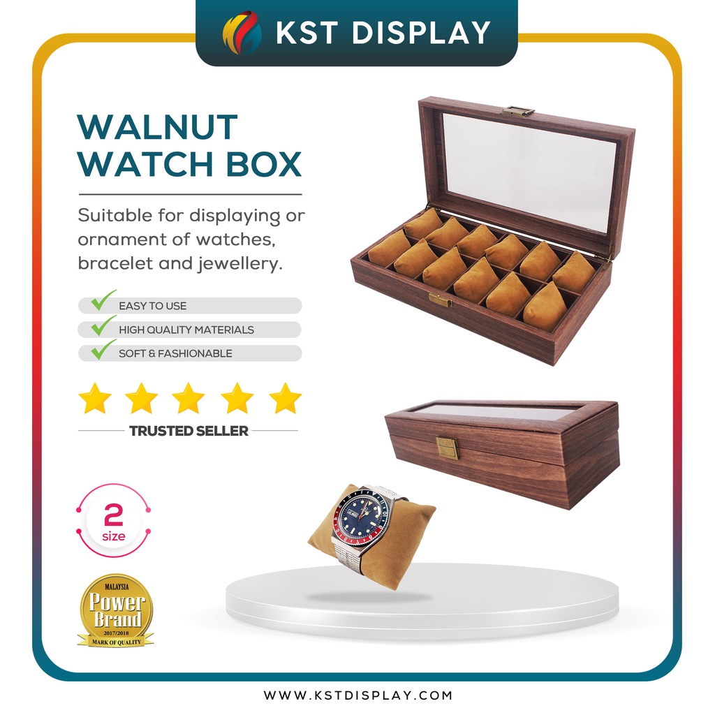 (High Quality) Watch Display / Walnut Wooden Watch Box / Watch Box ...