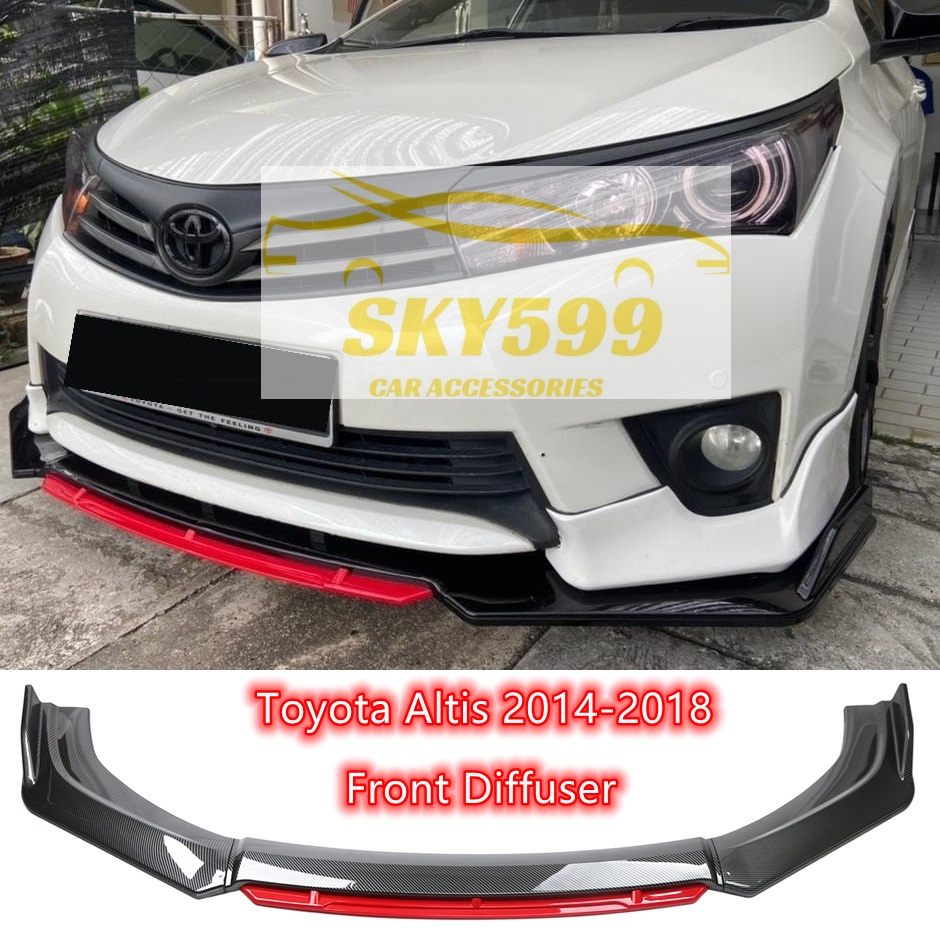 Toyota Altis 2014-2018 Front Bumper Diffuser Lip Wrap Angle Splitters ...