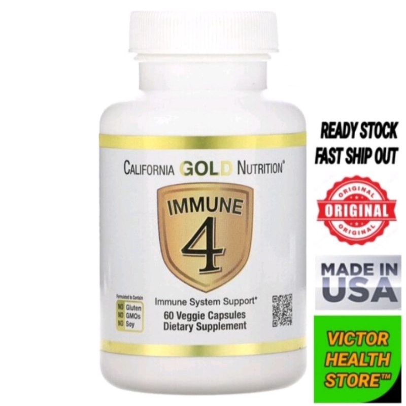 Immune 4, Immune System Support, 60 Veggie Capsules | Vitamins C and D ...