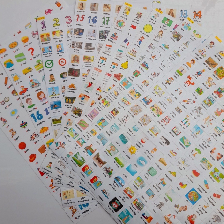 English vocabulary stickers for all elementary school grades (global ...