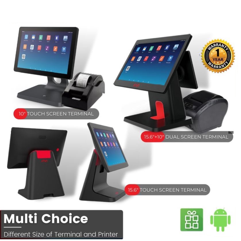 All in One Touch-POS Terminal iMin Touch POS Machine Android POS System Mesin Cashier Restaurant ...